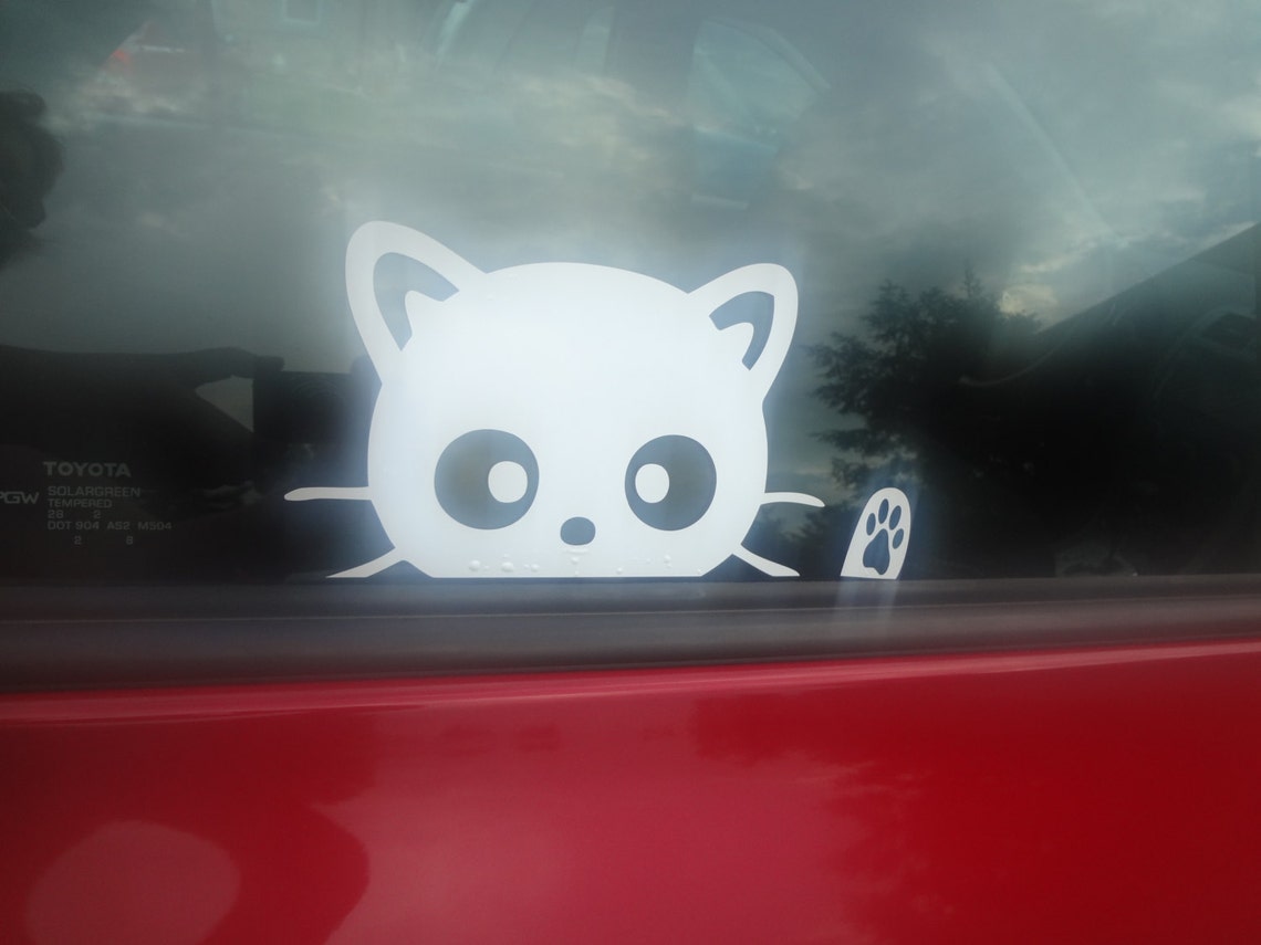 Peeking Cat Decal: Feline Car Window Sticker (set of 2) - Etsy