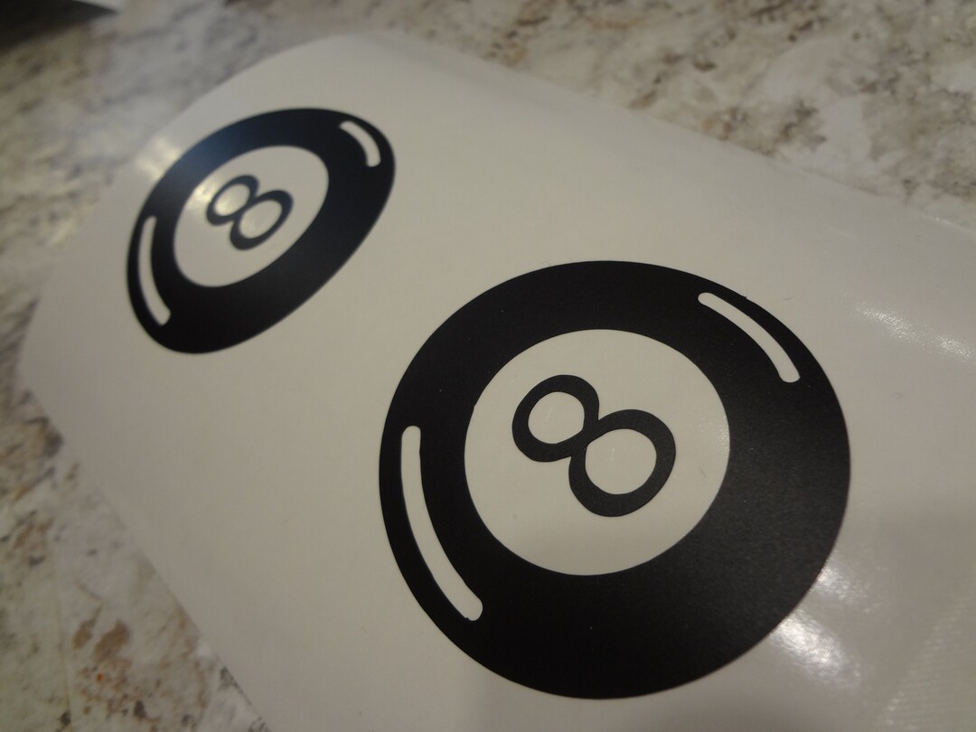 2 Eight Ball 8 Ball Decal Window Sticker Billiard Pool Table Game Stick ...