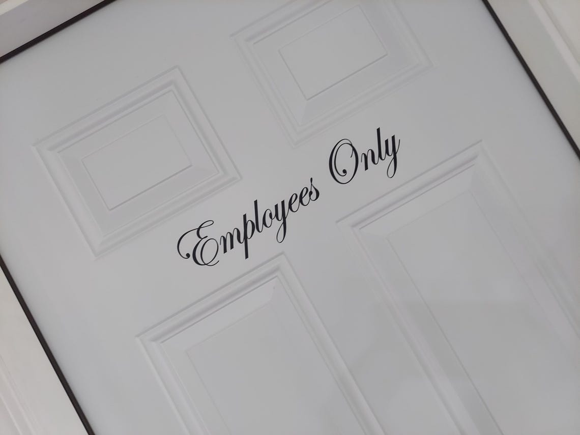 Employees Only Door Decal: Indoor/outdoor Vinyl Sign (set of 2) - Etsy