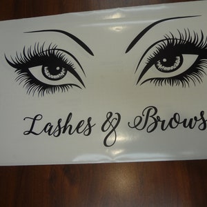 Lashes and Brows Decal Sign Sticker Beauty Salon Shop Nails Eyebrows ...