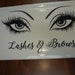 Lashes and Brows Decal Sign Sticker Beauty Salon Shop Nails Eyebrows ...