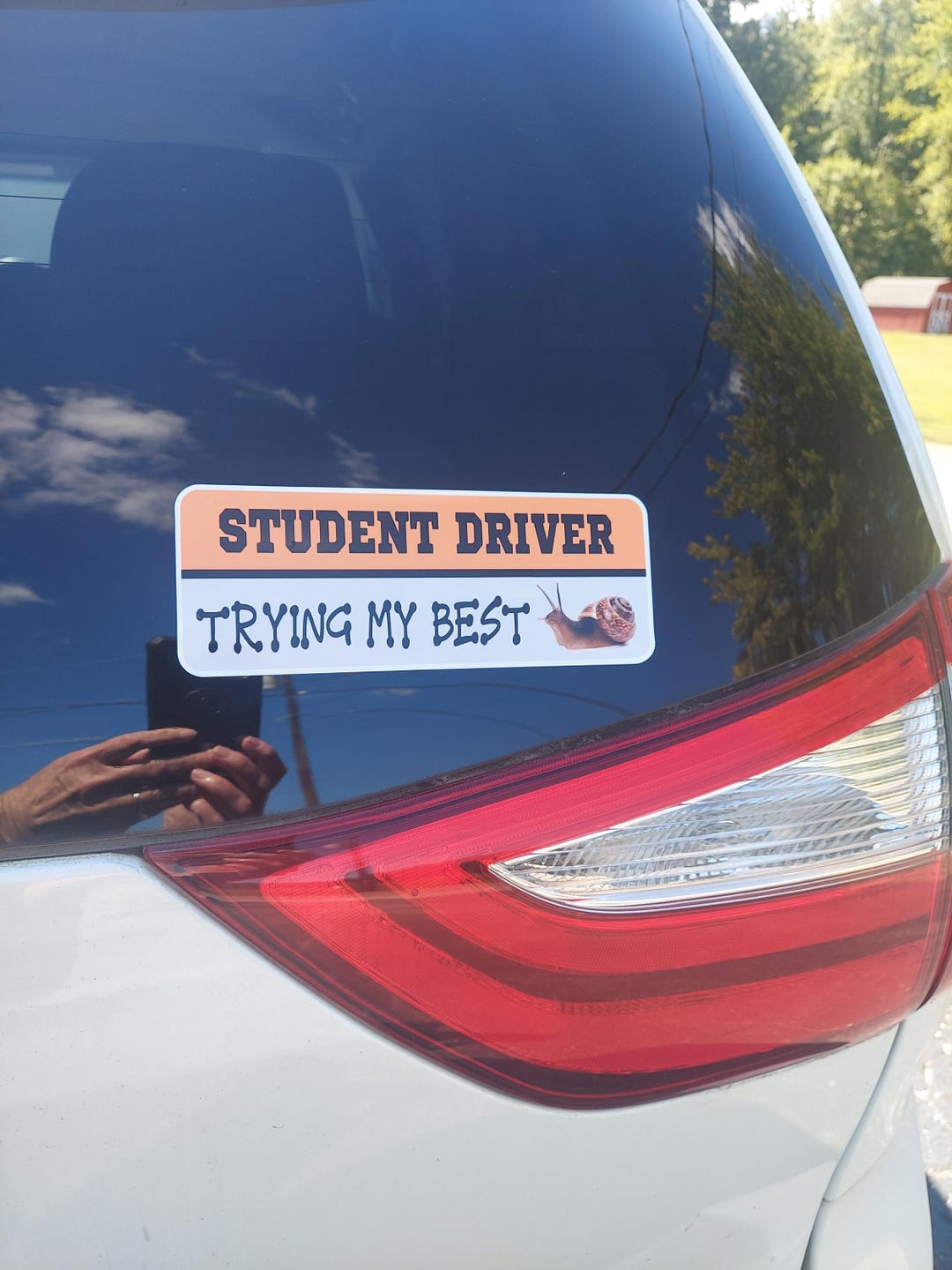 Student Driver Bumper Sticker Set: Funny Snail Decal, Teen Driver Gift ...
