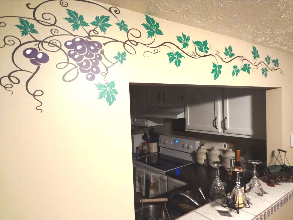 Grape Vine Wall Decal: Kitchen Dining Room Decor - Etsy