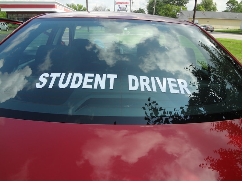 Student Driver Decal Car Window Glass Van Truck Graphic Design | Etsy