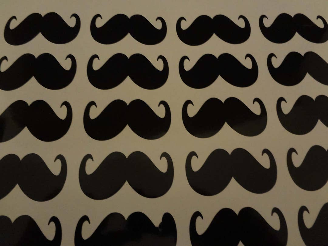 Mustache Decals: 24-piece Vinyl Sticker Set - Etsy