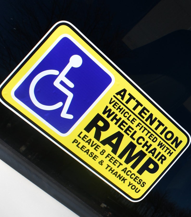 Wheelchair Ramp Mobility Scooter Lift Vehicle Decal: Leave 8 Feet ...
