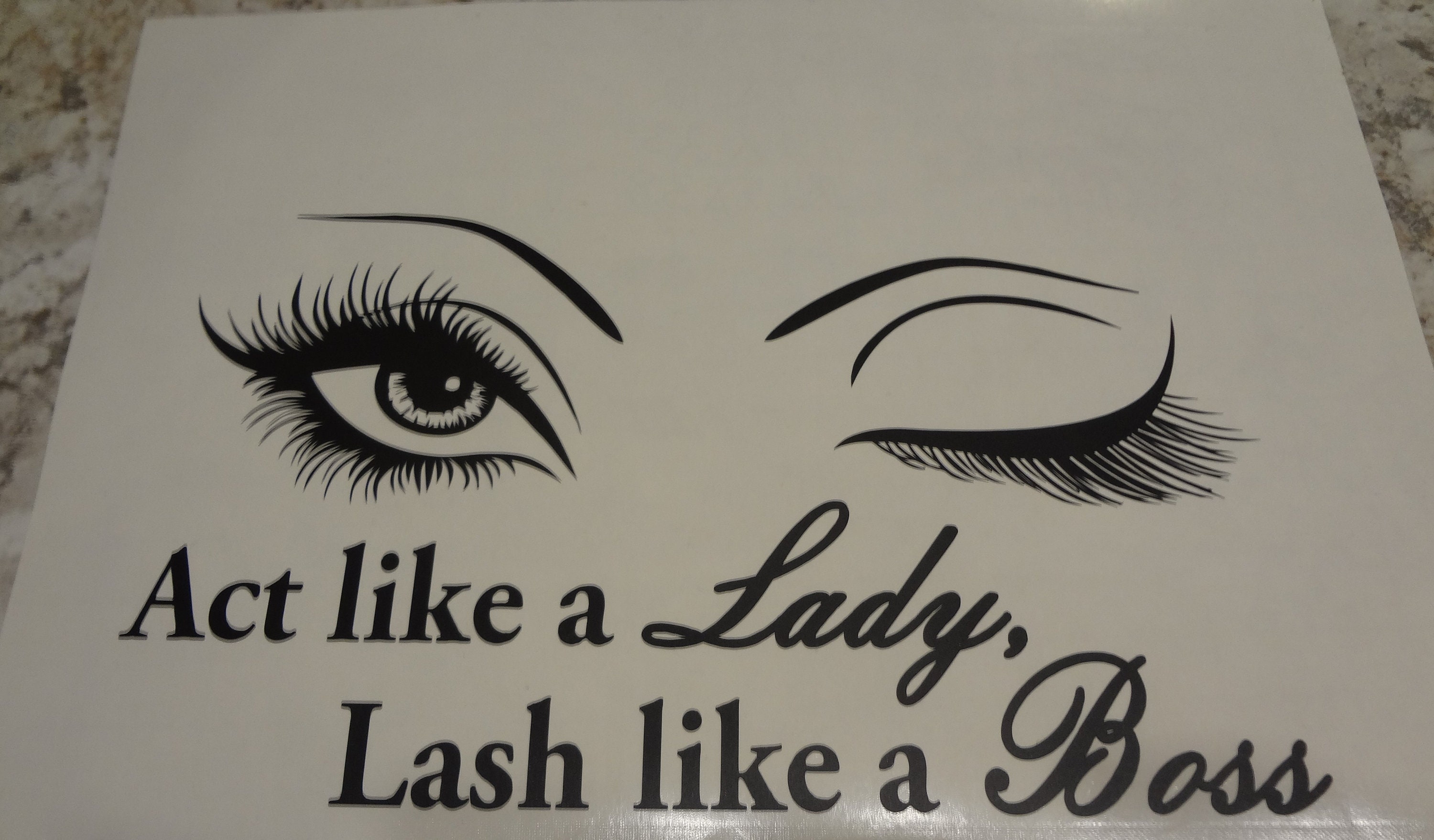 Lashes and Brows Decal Sign Sticker Act Like A Lady Lash Like | Etsy