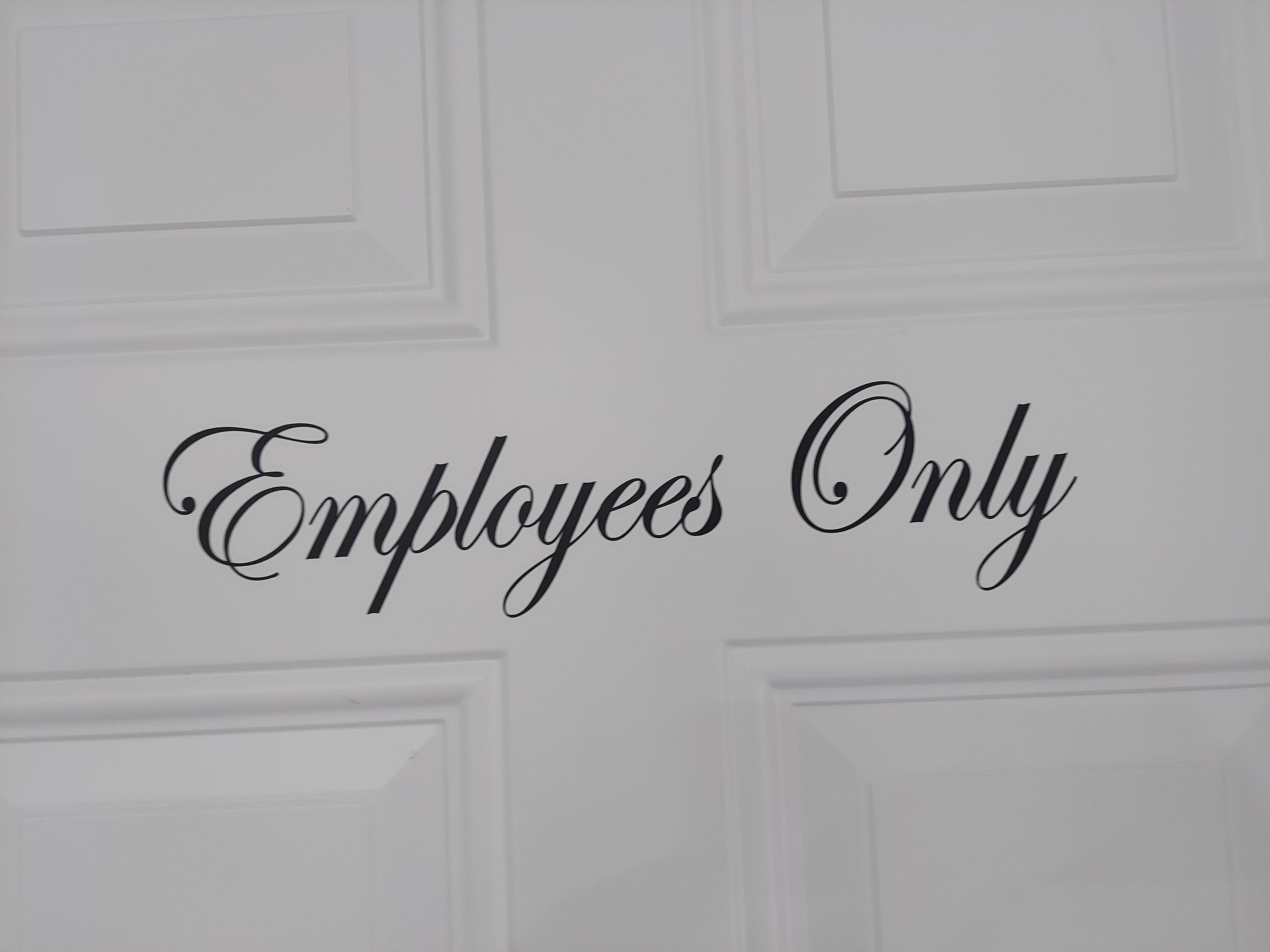 Employees Only Door Decal: Indoor/outdoor Vinyl Sign (set of 2) - Etsy