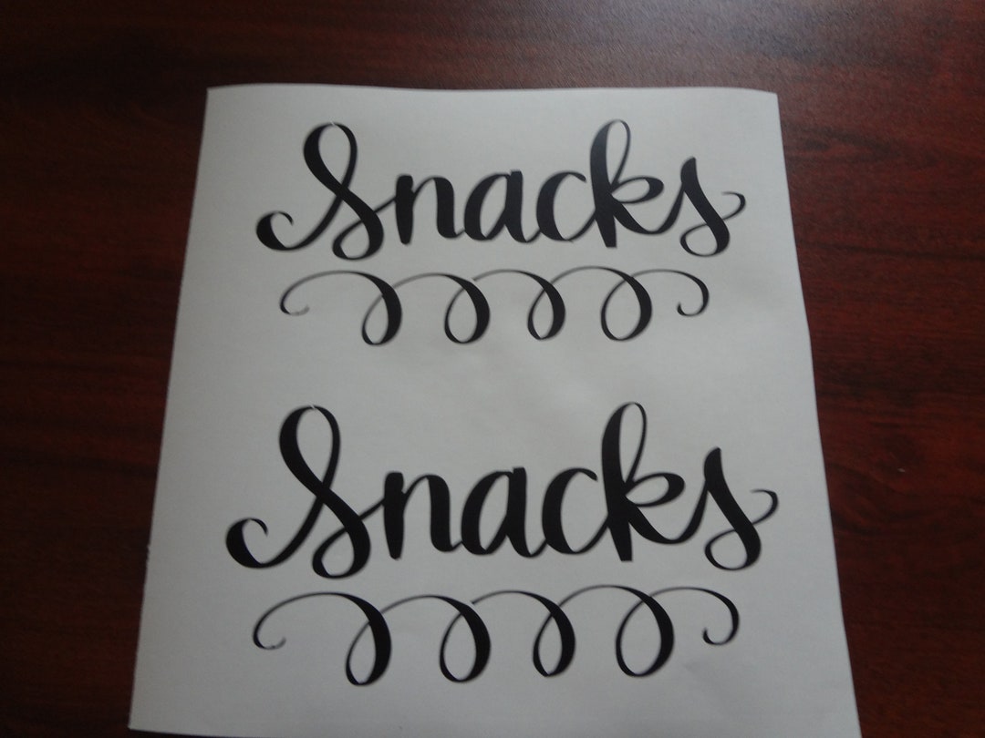Snacks Vinyl Decal Sign: DIY Business, Office, Pantry (set of 2) - Etsy