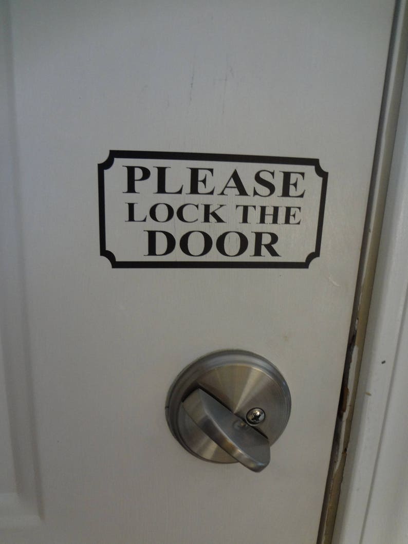 2 Please Lock the Door Decal Sign Wall DIY & Save Door Vinyl - Etsy