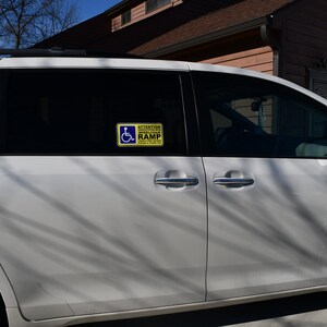 Handicap Ramp 2 Decals Sticker Attention Vehicle Fitted With Wheelchair ...