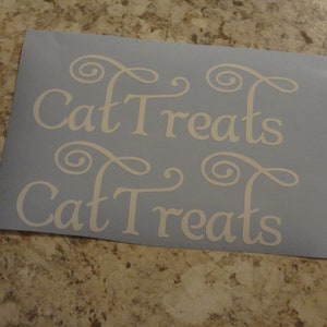 2 Cat Food Decal for Your Canister Can Sticker Vinyl Self Adhesive ...