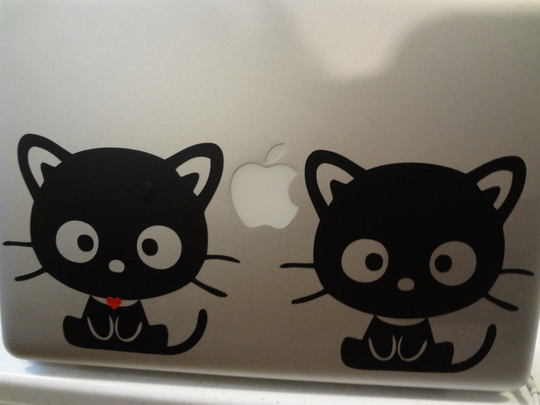 2 Cat Decal 13 15 17 PC Laptop Kitty Sticker Black Panther Kitten Cat ...