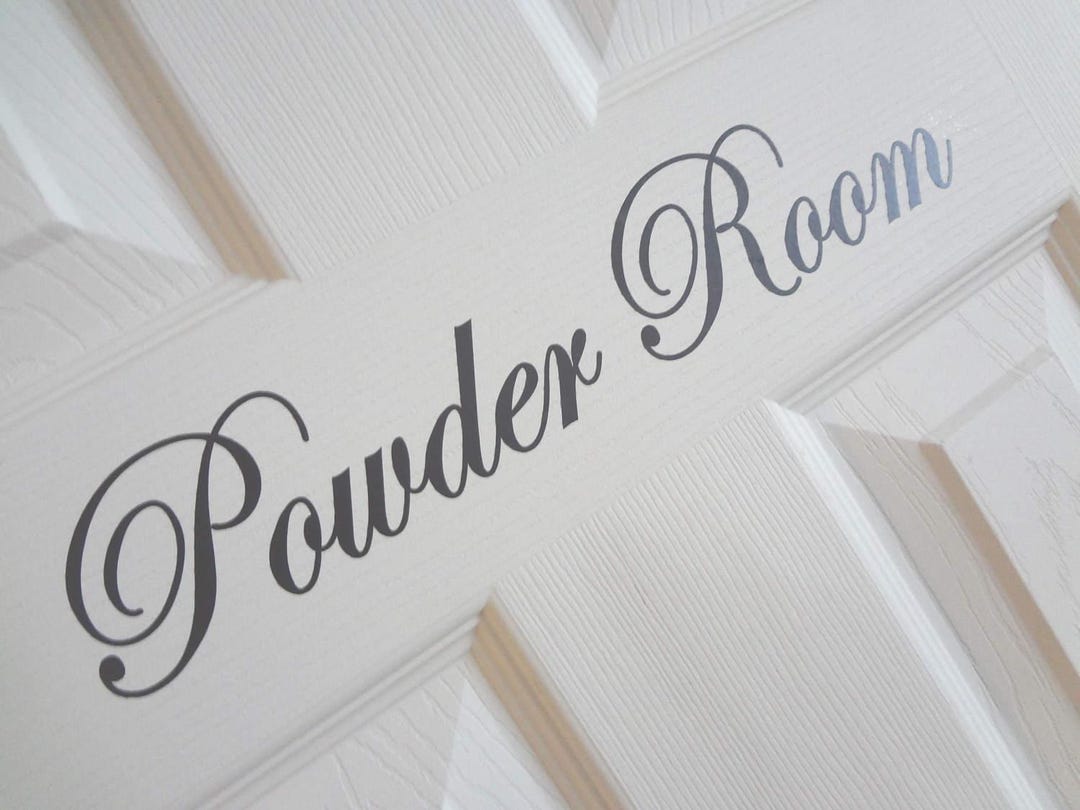 Powder Room Decal Sign: DIY Restroom Vinyl Decor (set of 2) - Etsy