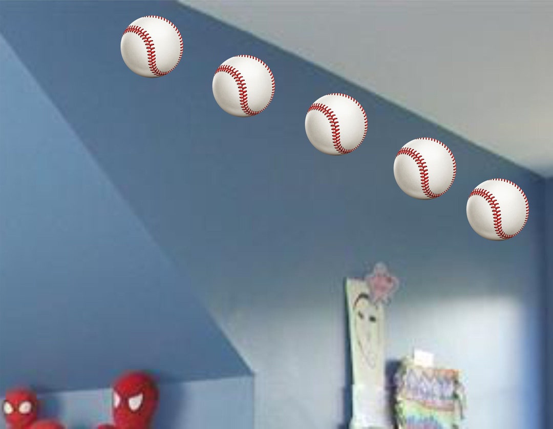 Boys Baseball Decals Wall Bedroom Stitches Stickers Girls Decor Art ...