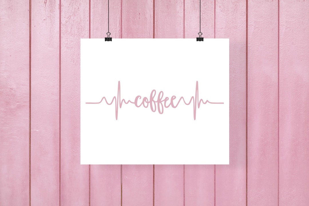 2 Coffee Heartbeat Decal Sticker Laptop Car Truck Wall Art Cup O Joe ...