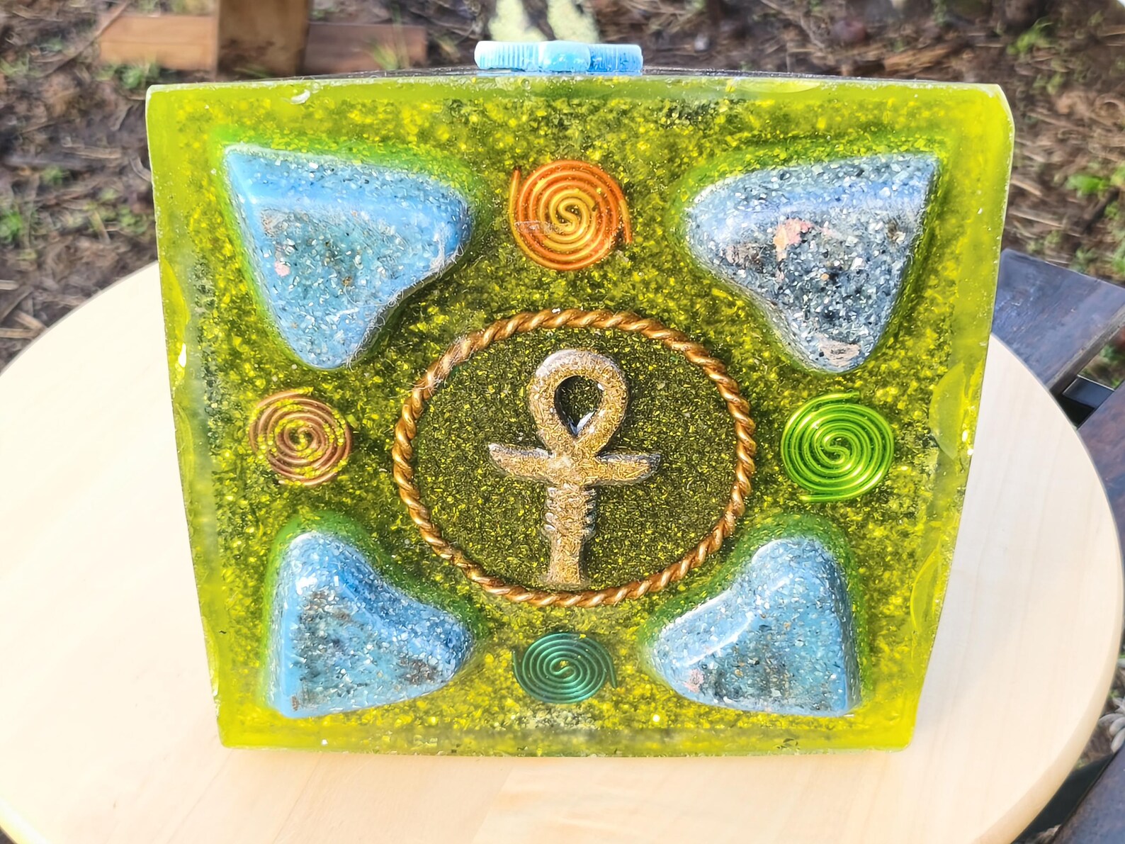 Extra Large Orgone Nubian Pyramid - Ankh, Vajra, 6 Tensor Ring - Range ...