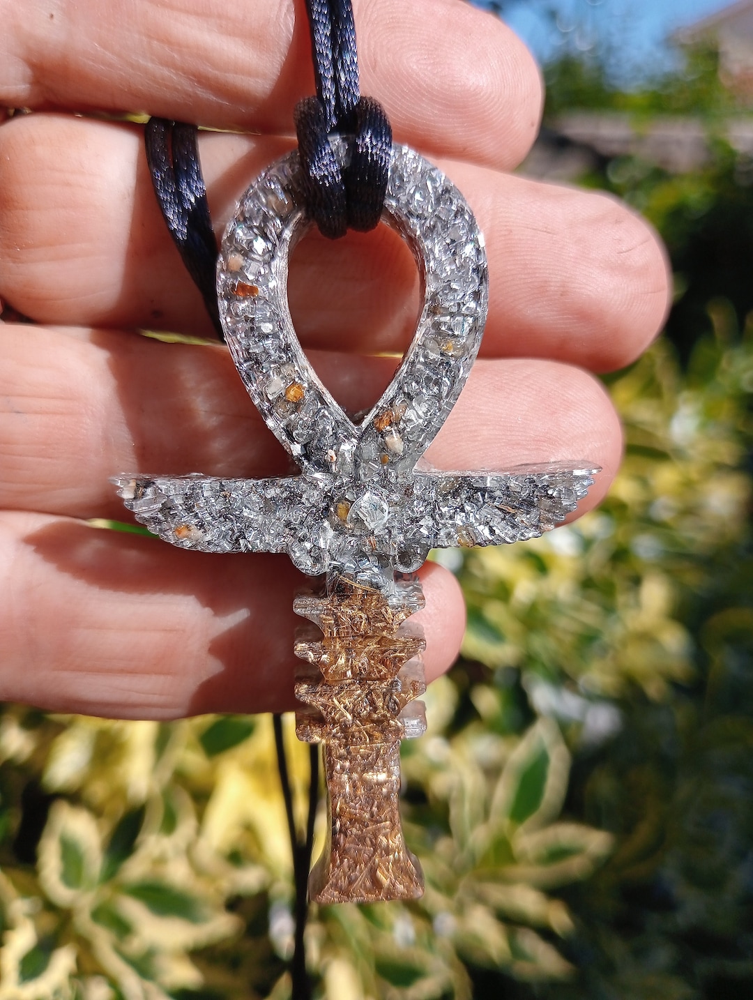 Powerful Pendant - Orgone -ANKH , Winged Sun, Djed. EMF Protection ...