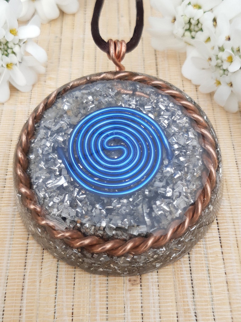 Powerful Orgone Pendant - With Tensor Ring and Teotihuacan Blue Coil ...