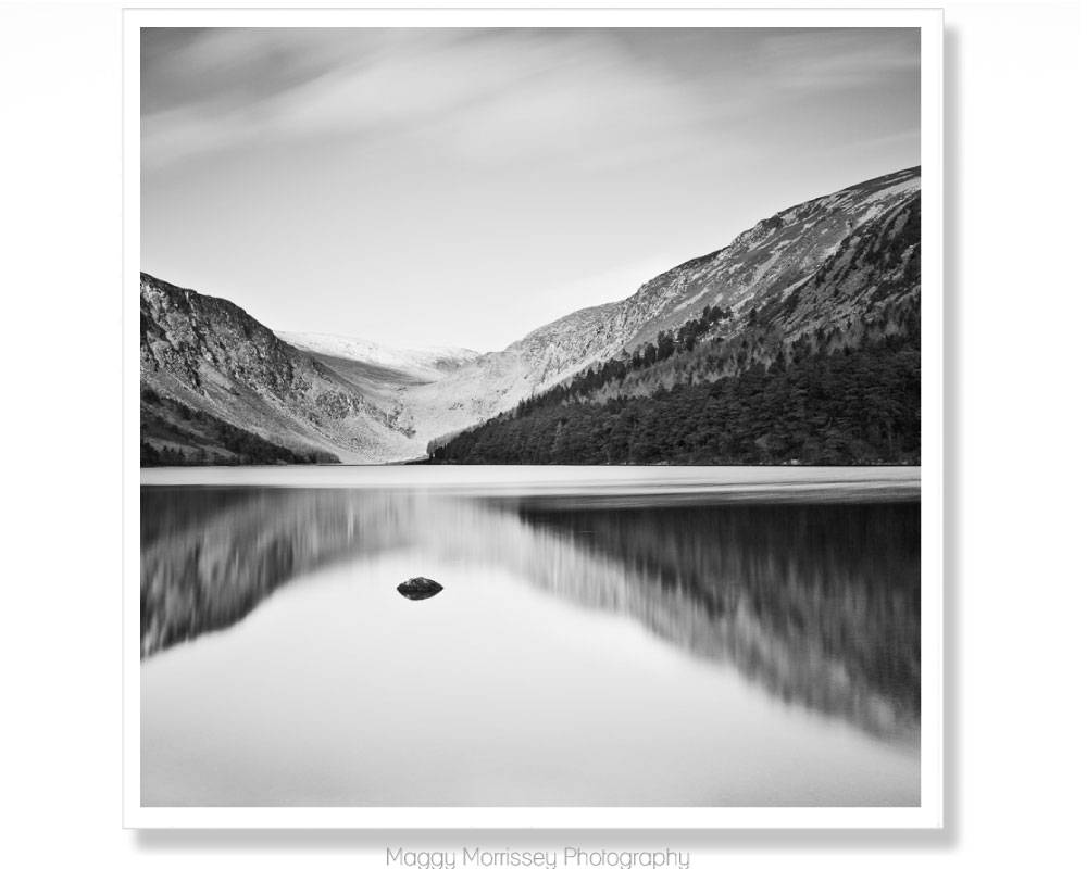 Black and White Irish Art Print, Glendalough Lake, Lake House Decor ...