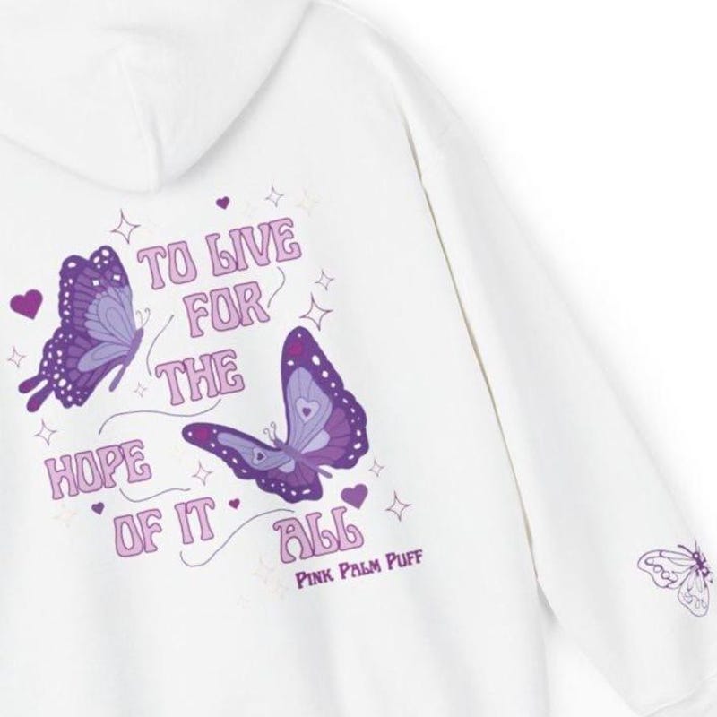 Pink Palm Puffs Hoodie - Etsy