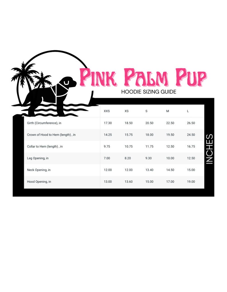 Pink Palm Pup Hoodie - Etsy