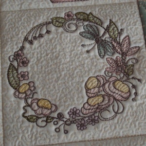 Quilted Wall Hanging With Machine Embroidery Quilt Wall Quilt - Etsy