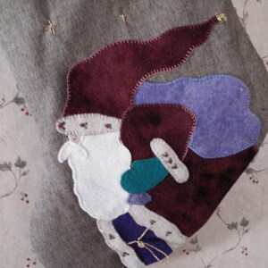 Wool Applique Santa Christmas Stocking - Etsy