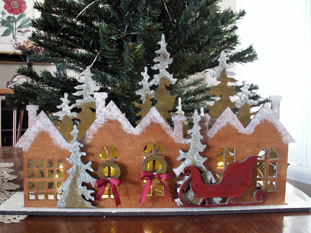 Laser Cut Winter Village Christmas Scene - Etsy
