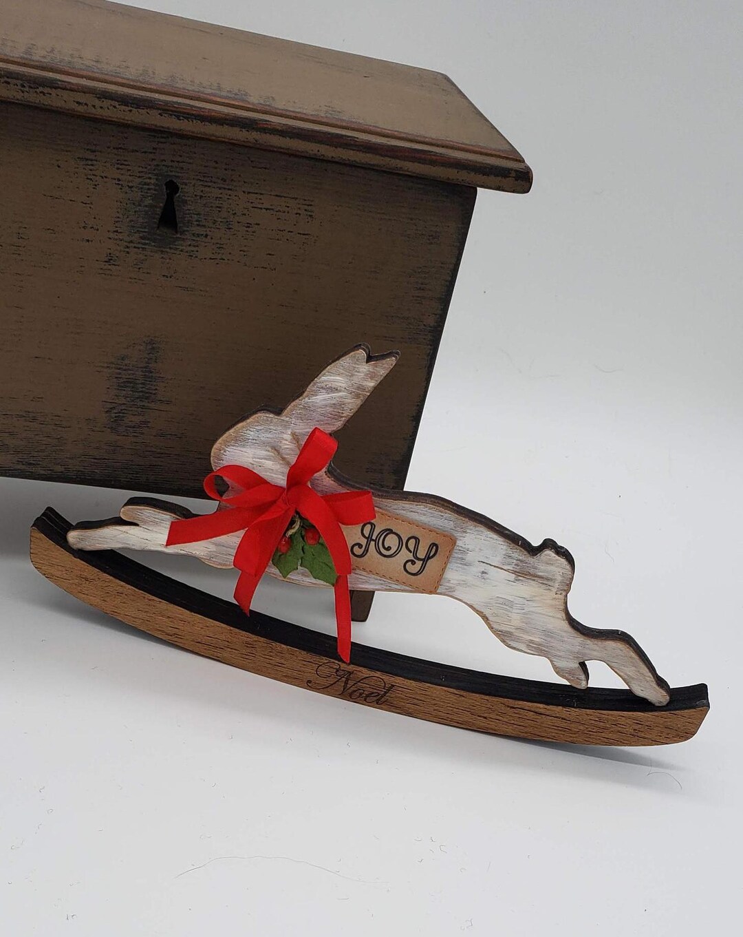 Primitive Rocking Bunny Christmas Decoration - Etsy