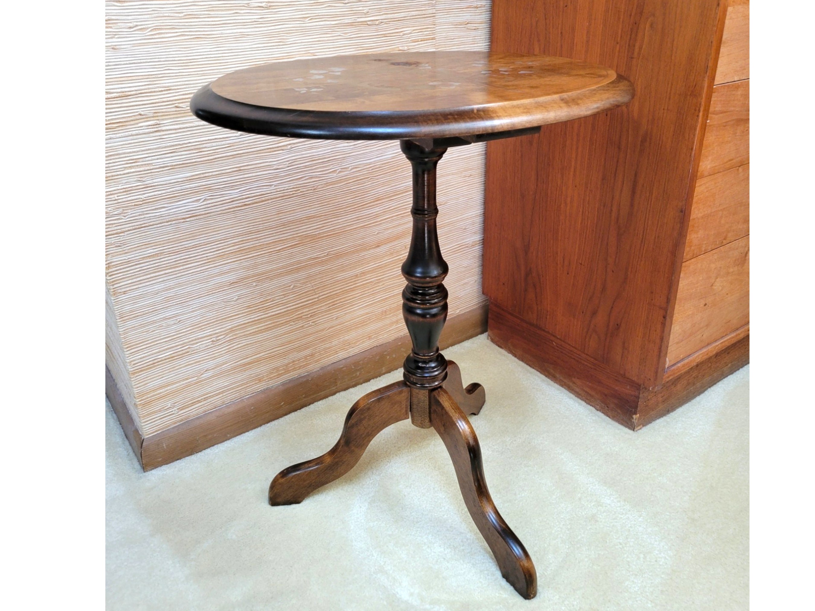 Antique Wooden Bird Painted Stenciled Tilt Top Side Table Vintage - Etsy