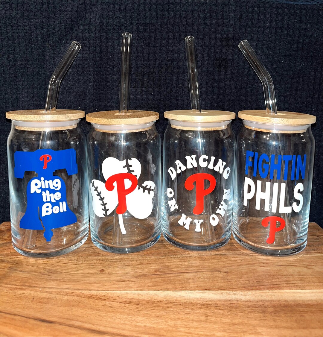 Philadelphia Phillies Glass Cans // 16oz Glass Beer Can, Ring the Bell ...