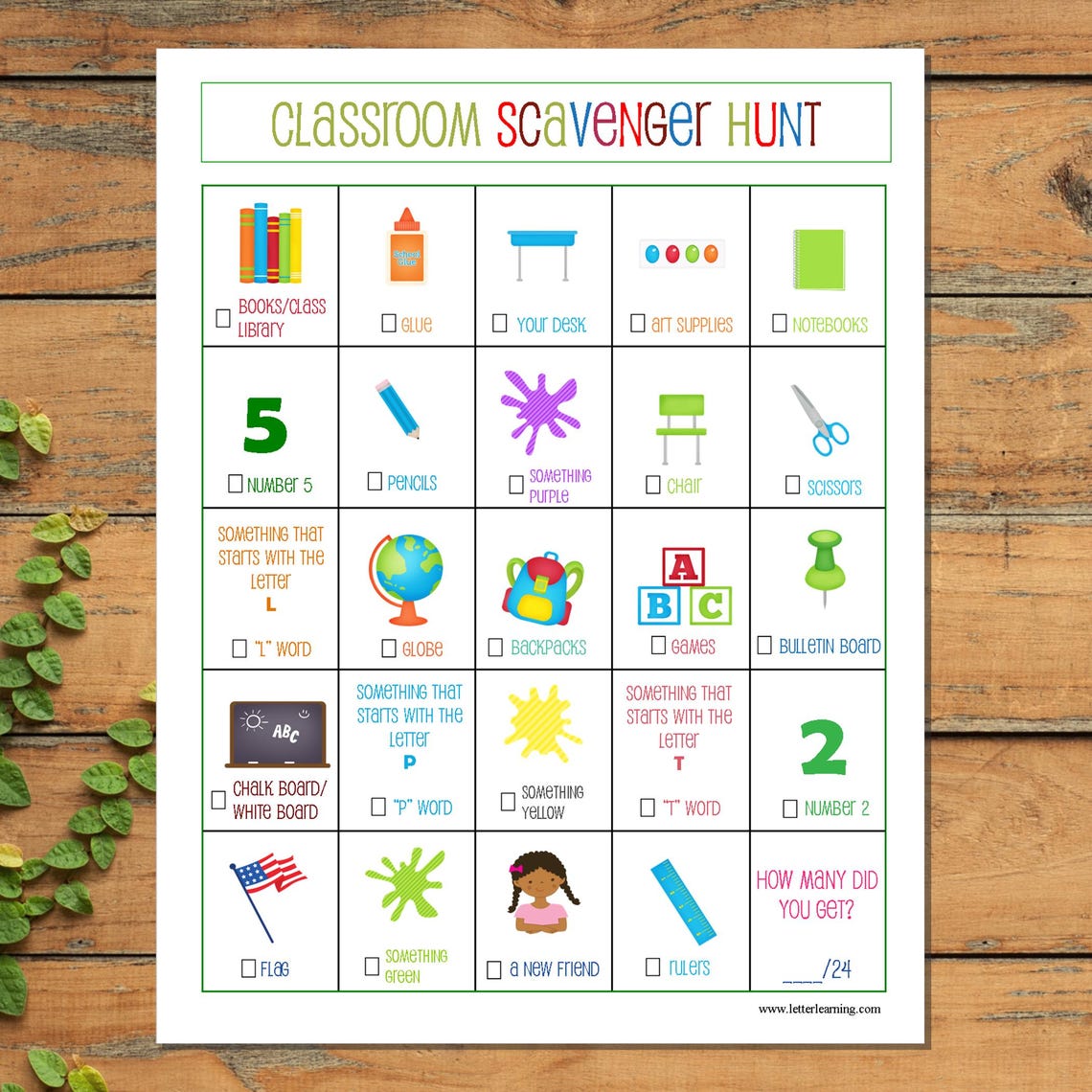Classroom Scavenger Hunt: Back to School Icebreaker (digital Download ...