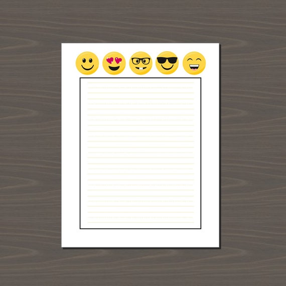 Emoji Stationery Emoji Papers Lined Paper With Emojis | Etsy