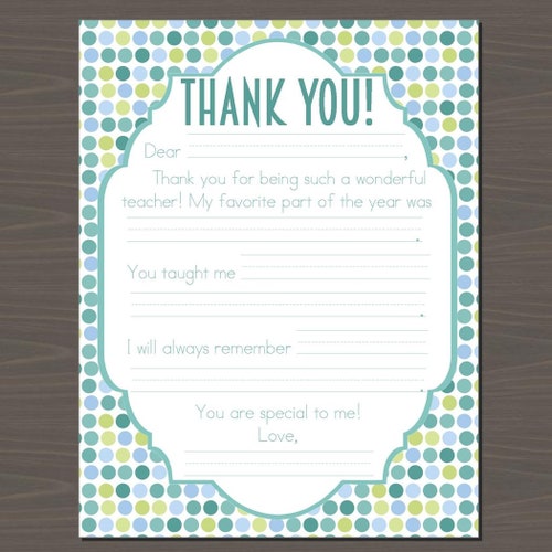End of Year Letter to Teacher Letter to Teacher Teacher - Etsy