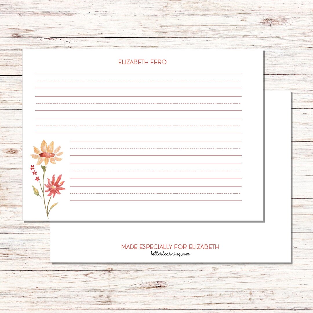 Watercolor Flowers Stationery Set: Personalized Note Cards - Etsy