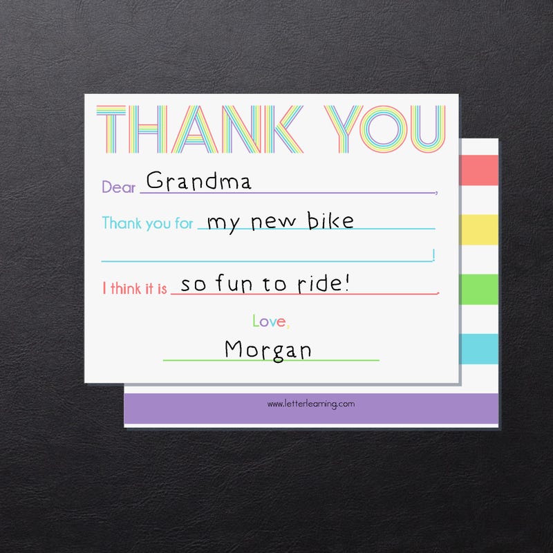 Thank You Card Stripe - Etsy