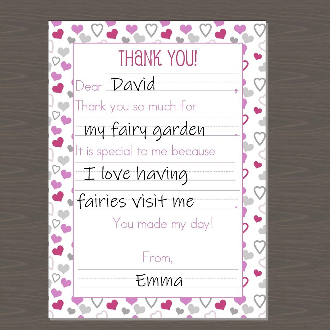 Printable Thank You Notes With Traceable Letters, Fill-in-the-blank - 3 ...