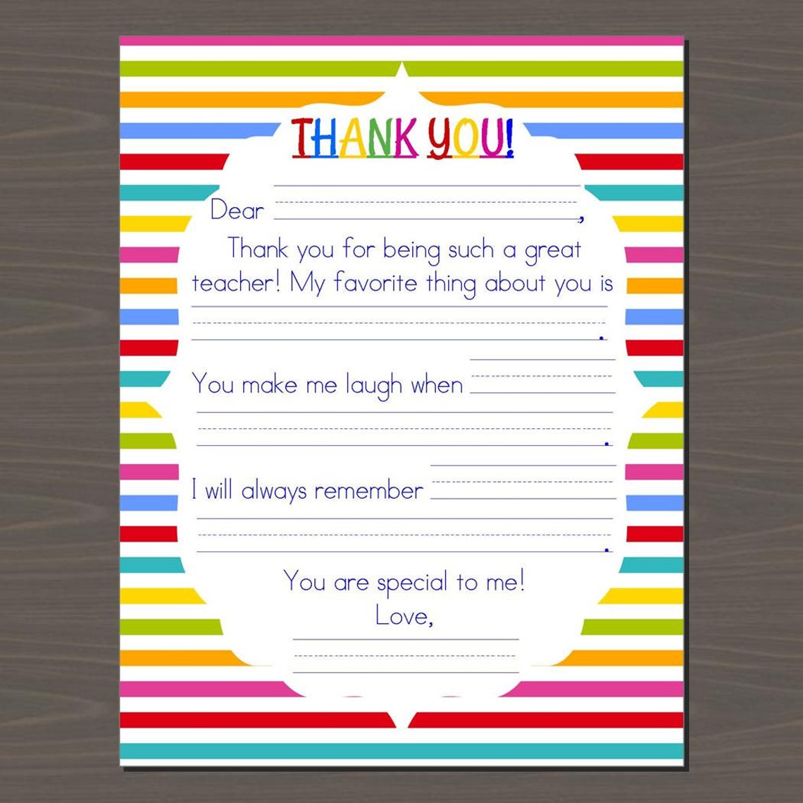 Teacher Appreciation Printables (3 Different Versions Included), Kids ...