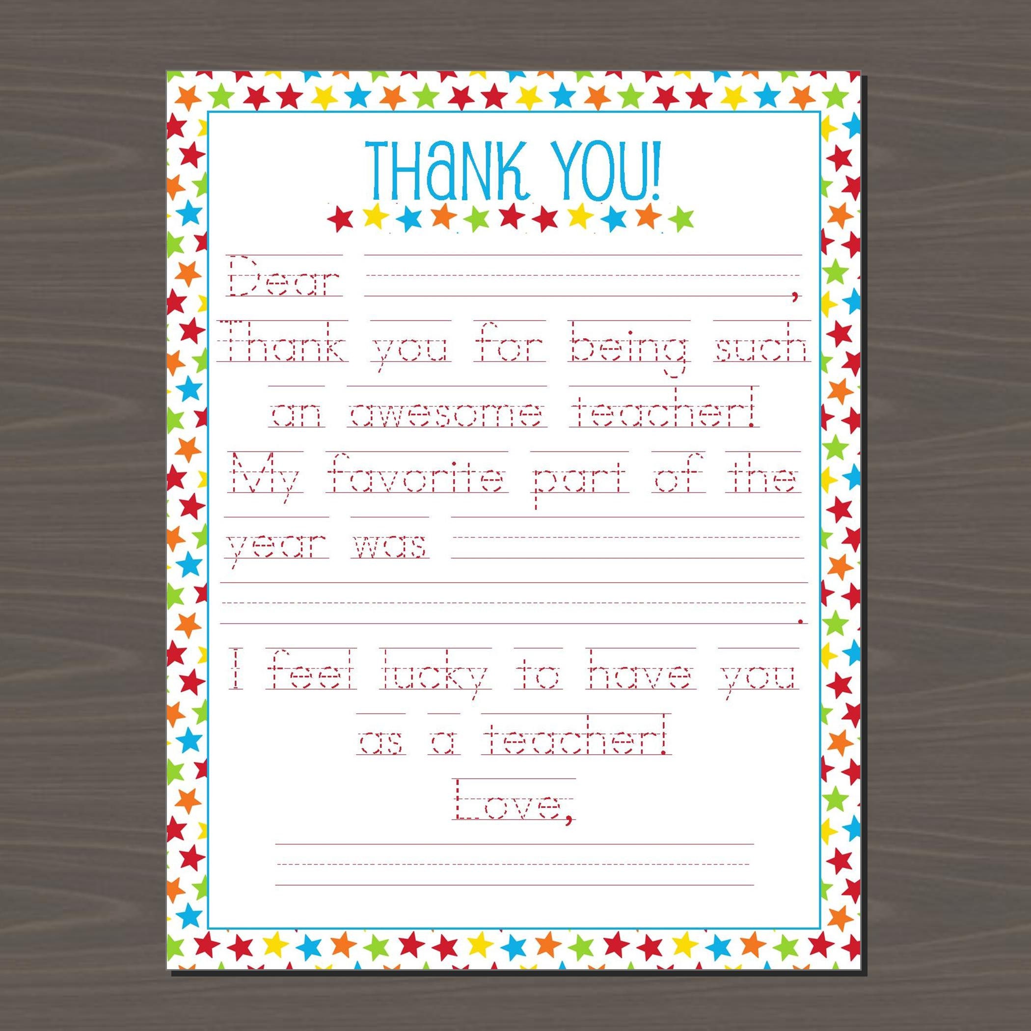 Teacher Appreciation Printable Letters 3 Versions Included Etsy New 