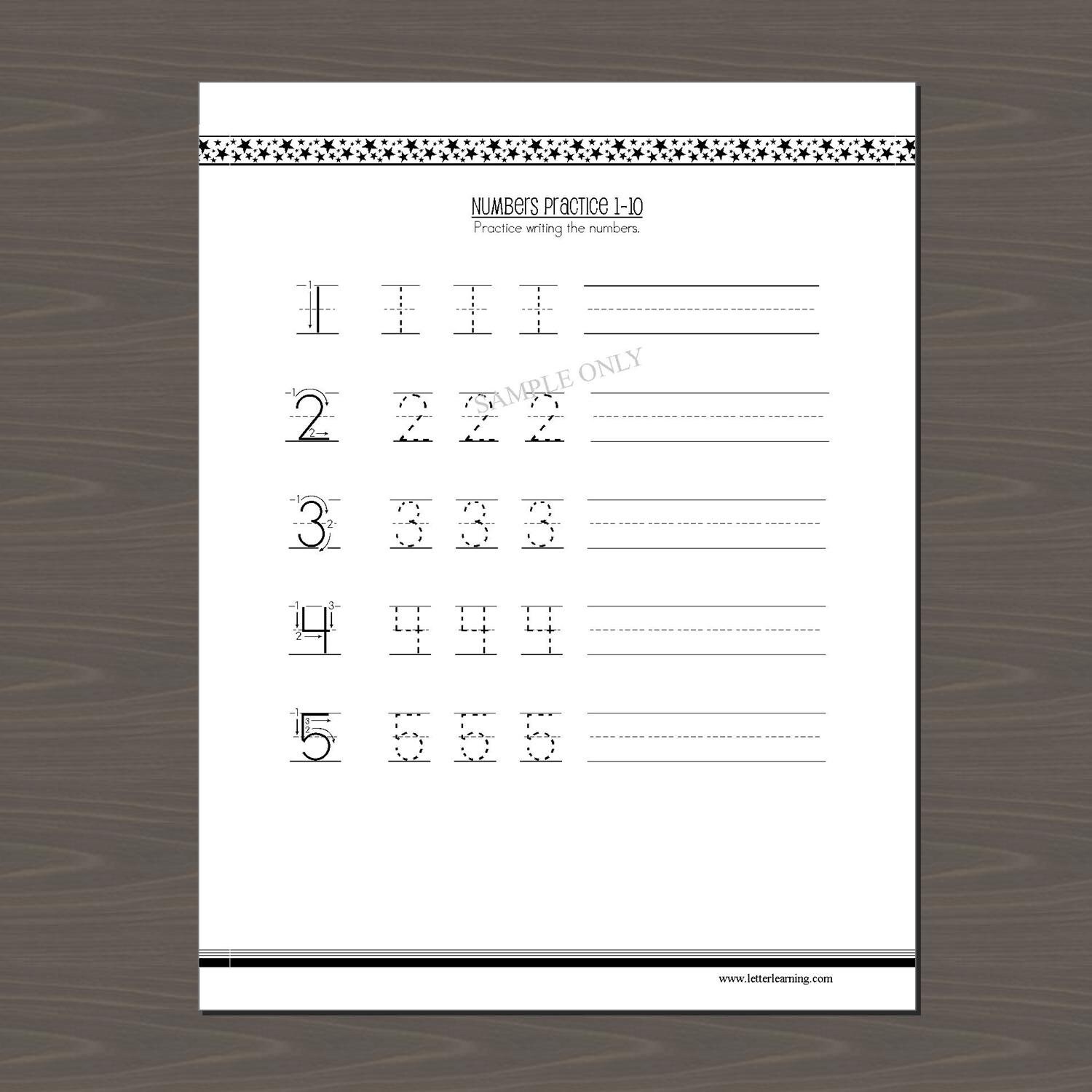 Alphabet & Number Writing Practice Sheets (PDF Download) - Etsy