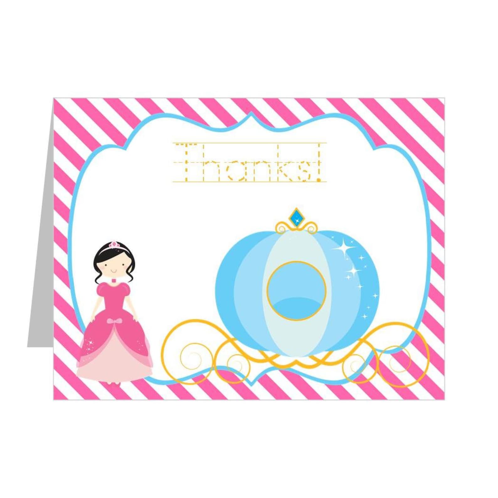 Princess Thank You Note Cards, Princess Thank You, Princess Note Cards ...