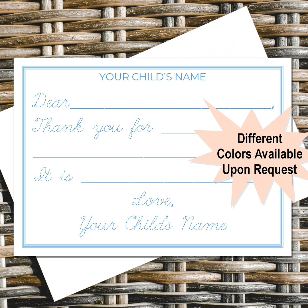 Personalized Cursive Thank You Cards | Traceable Name, Handwriting ...