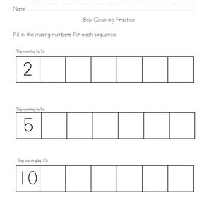 Skip Counting Practice for 2s, 5s and 10s (includes Printable Puzzles ...