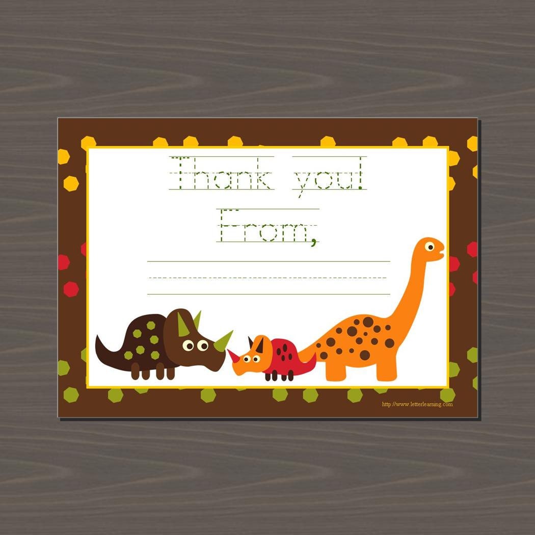 Dinosaur Thank You Notes, Dinosaur Stationery, Fill in the Blank ...