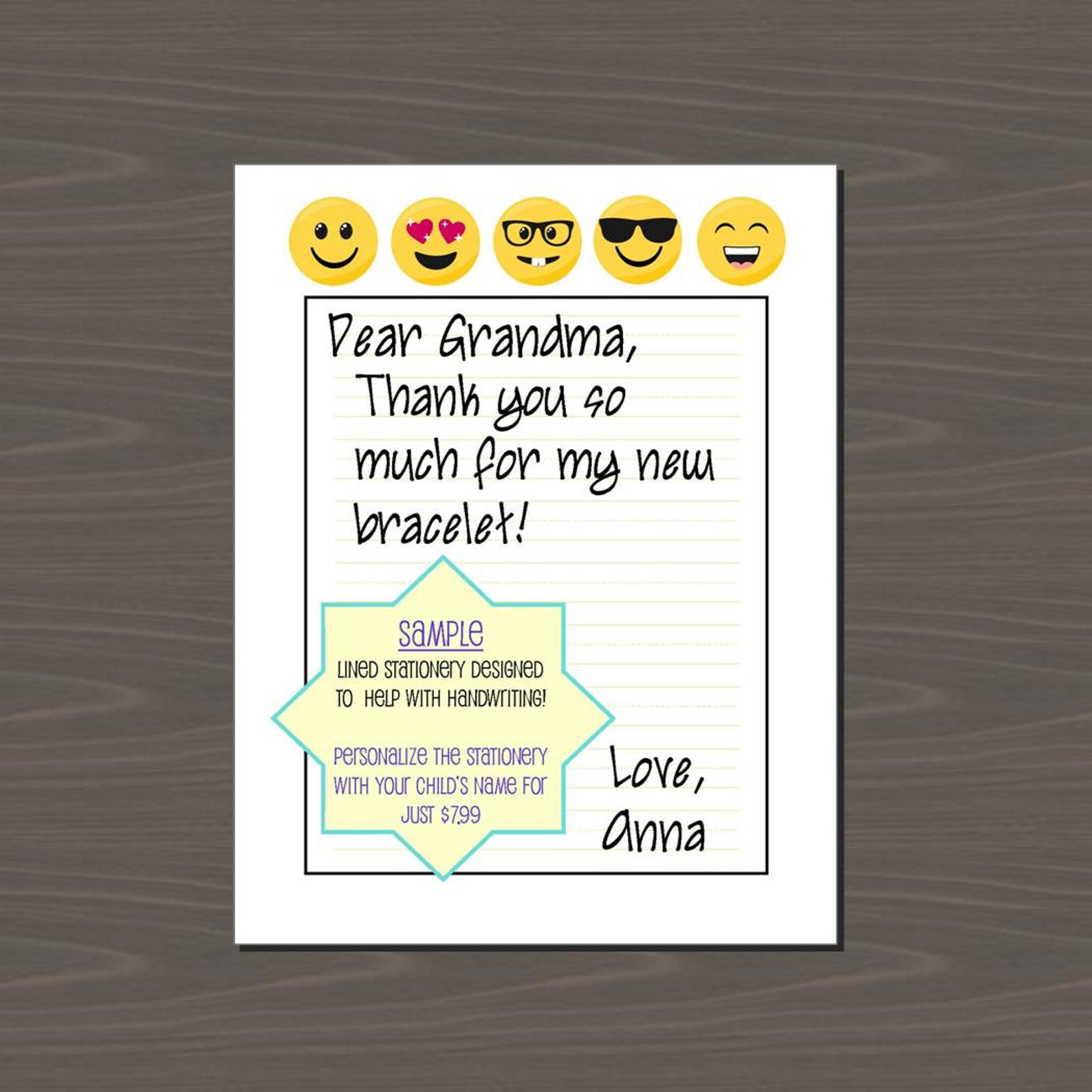 Emoji Stationery, Emoji Papers, Lined Paper With Emojis | Instant ...
