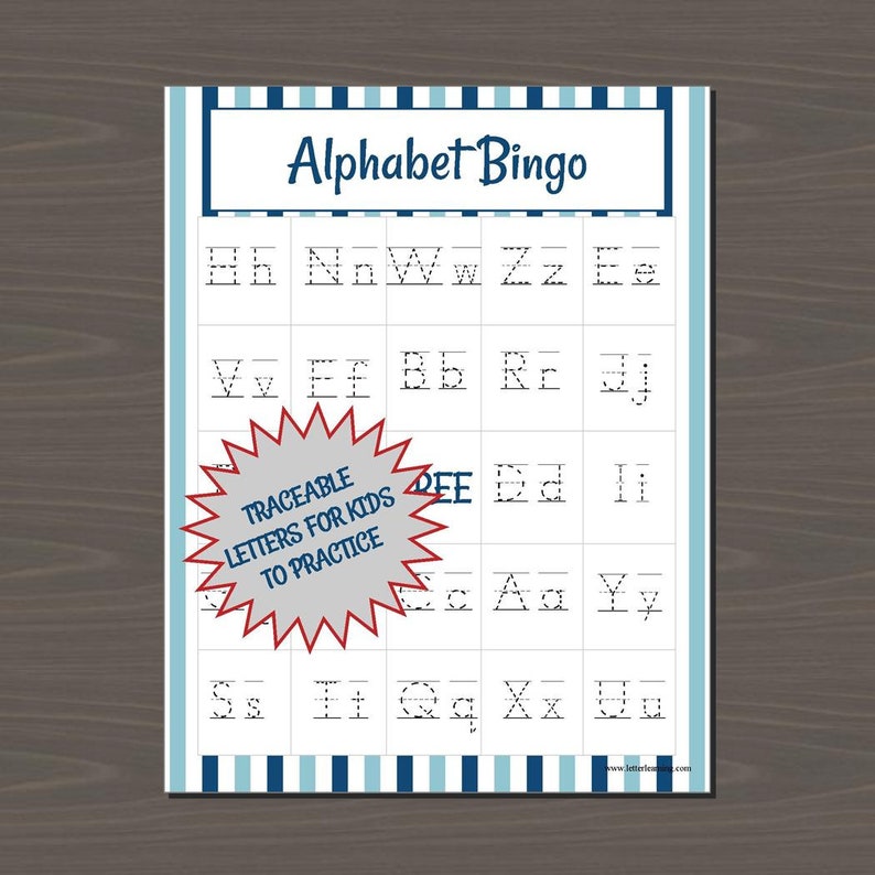 Alphabet Bingo Game, Letter Bingo Game for Kids, Class Set of Alphabet ...