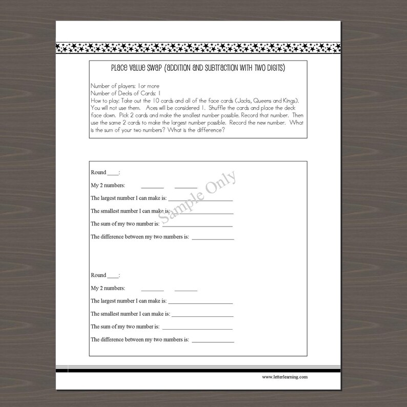 Dice & Card Math Games for Kids: 13 No-prep Activities (PDF) - Etsy