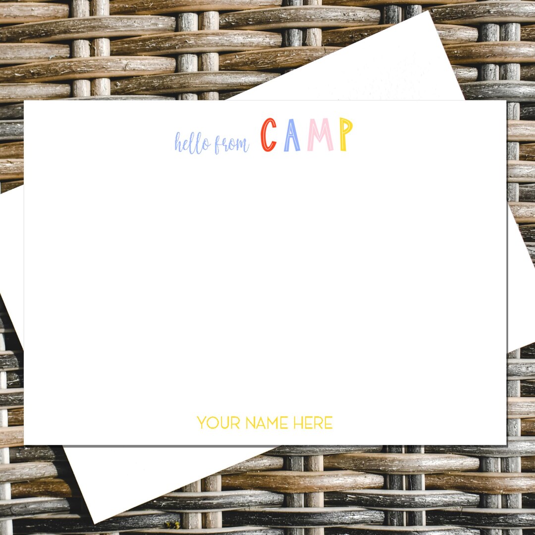 Girls Personalized Note Cards for Summer Camp, Camp Stationery Set ...