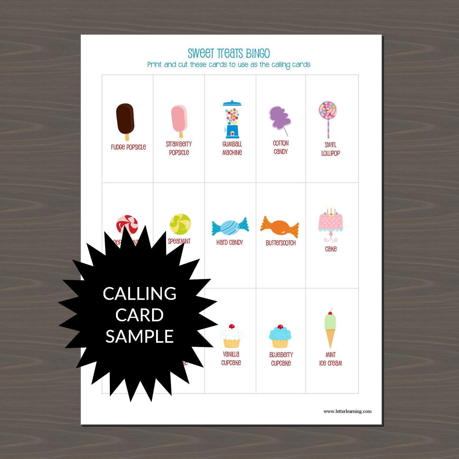 Dessert Bingo, Sweets Bingo, Bingo for Birthday Parties, Sweet Treats ...